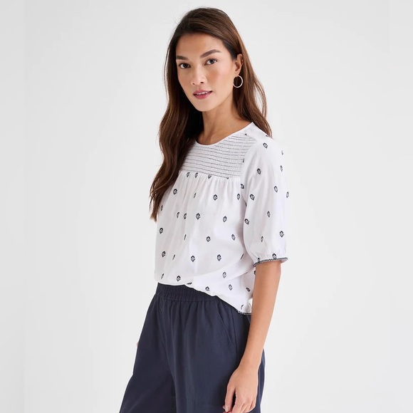 Splendid | Tops | Splendid Collection Cameron Top Embroidered Smocked ...